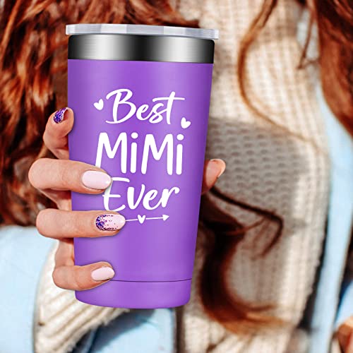 BIRGILT Best Mimi Ever - Mothers Day, Birthday, Christmas Gifts for Mimi from Grandkids - Mimi Gifts for Grandma - 20oz Best Mimi Tumbler Cup