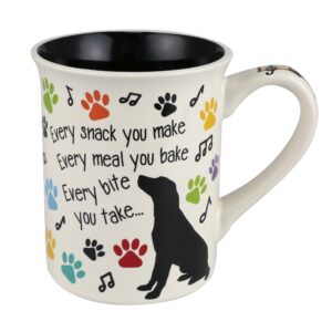 enesco our name is mud every snack you make pet dog coffee mug, 16 ounce, multicolor