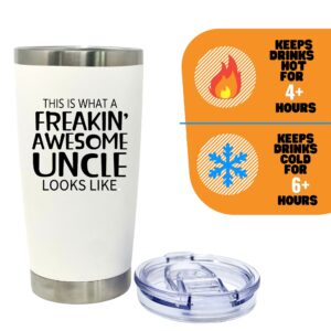 Brooke & Jess Designs Uncle Gift Tumbler - Large Travel Cup - Funny Gifts for Uncles