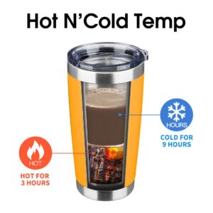 EcoMozz 20oz Tumbler Bulk Stainless Steel Vacuum Insulated Tumblers with Lid Double Wall Travel Mug, Durable Powder Coated Coffee Cup, Suitable for Ice Drinks and Hot Beverage (Orange 12pack)