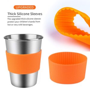 KEREDA 5 Pack 12 oz Cups Stainless Steel with Silicone Lids Straws Drinking Tumblers Eco-Friendly BPA-Free for Adults