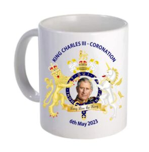 sam sandor -in commemoration of coronation of king charles iii - coronation souvenier - coronotion memoribilia - 11oz ceramic coffee mug coffee cup