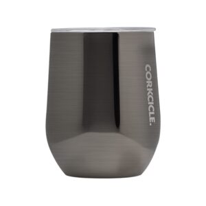 corkcicle stemless glass, stainless steel, triple insulated (gunmetal, 12oz/355ml)