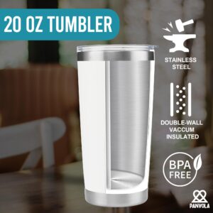 Panvola Pastor Nutritional Facts For Ministers Preachers Ordination Travel Mug Welcome Appreciation Christmas Stainless Steel White Vacuum Insulated Tumbler 20oz With Lid And Straw