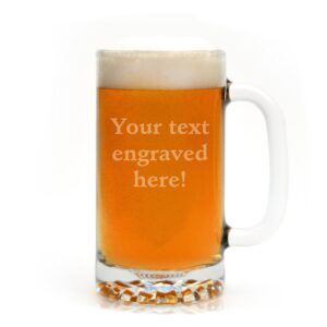 personalized 16 oz. beer mug engraved with your custom text