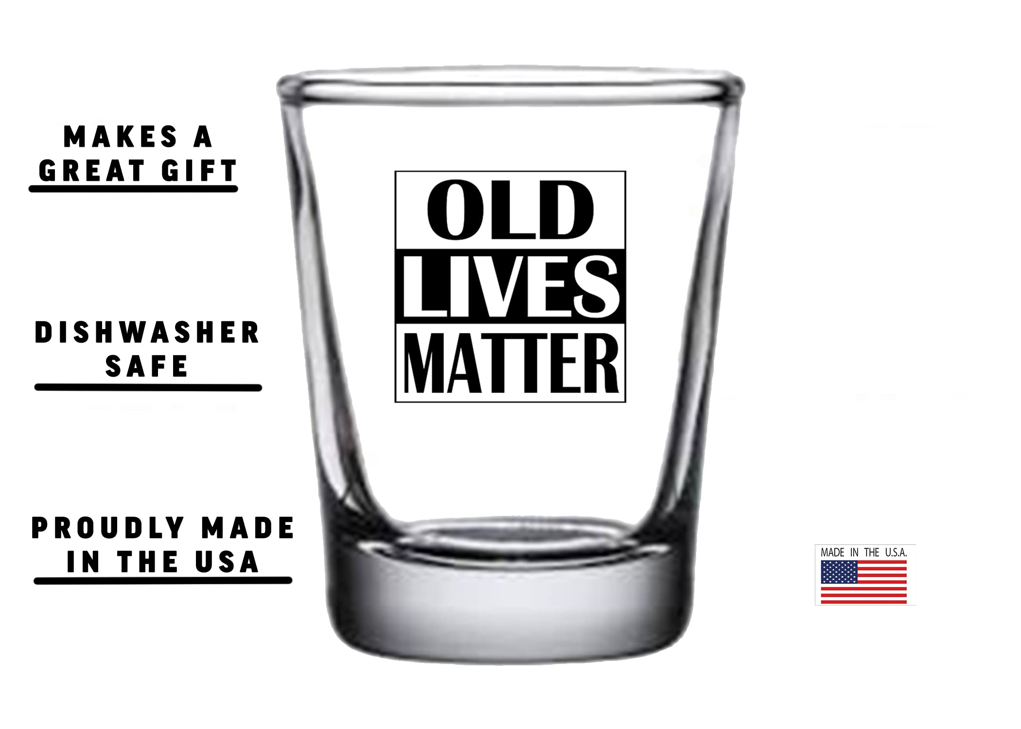 Rogue River Tactical Funny Shot Glass Old Lives Matter Gag Gift Sarcastic Joke For Eldery Grandp Grandma Retirement Gift Birthday Present