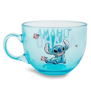 disney lilo & stitch ohana glass coffee mug | holds 16 ounces