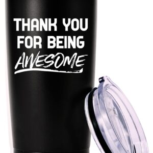 AMZUShome Thank You for Being Awesome Travel Mug Tumbler.Thank You Gifts,Inspirational Appreciation Graduation Christmas Birthday Gifts for Men Women Boss Coworker Friends(20oz Black)