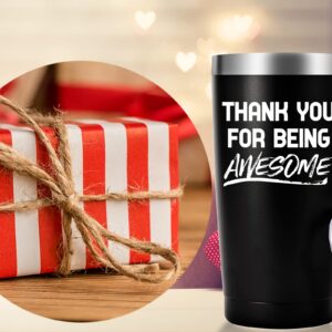 AMZUShome Thank You for Being Awesome Travel Mug Tumbler.Thank You Gifts,Inspirational Appreciation Graduation Christmas Birthday Gifts for Men Women Boss Coworker Friends(20oz Black)