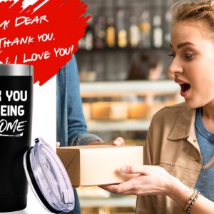 AMZUShome Thank You for Being Awesome Travel Mug Tumbler.Thank You Gifts,Inspirational Appreciation Graduation Christmas Birthday Gifts for Men Women Boss Coworker Friends(20oz Black)