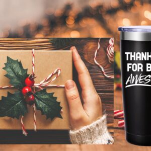 AMZUShome Thank You for Being Awesome Travel Mug Tumbler.Thank You Gifts,Inspirational Appreciation Graduation Christmas Birthday Gifts for Men Women Boss Coworker Friends(20oz Black)