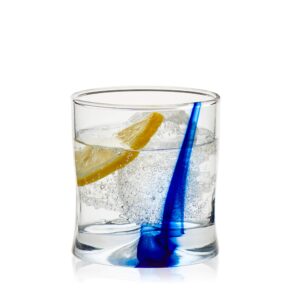 libbey blue ribbon impressions rocks glasses, 8-ounce, set of 8