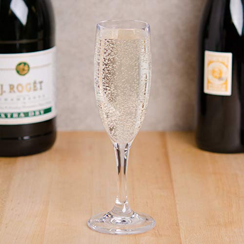 G.E.T. SW-1401-1-SAN-CL-EC BPA-Free Shatterproof Plastic Champagne Glasses, 6 Ounce, Clear (Set of 4)