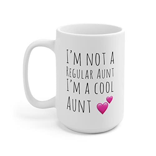 Panvola I'm Not A Regular Aunt I'm A Cool Aunt Mother's Day From Niece Nephew Sister Ceramic Coffee Mug (15 oz)