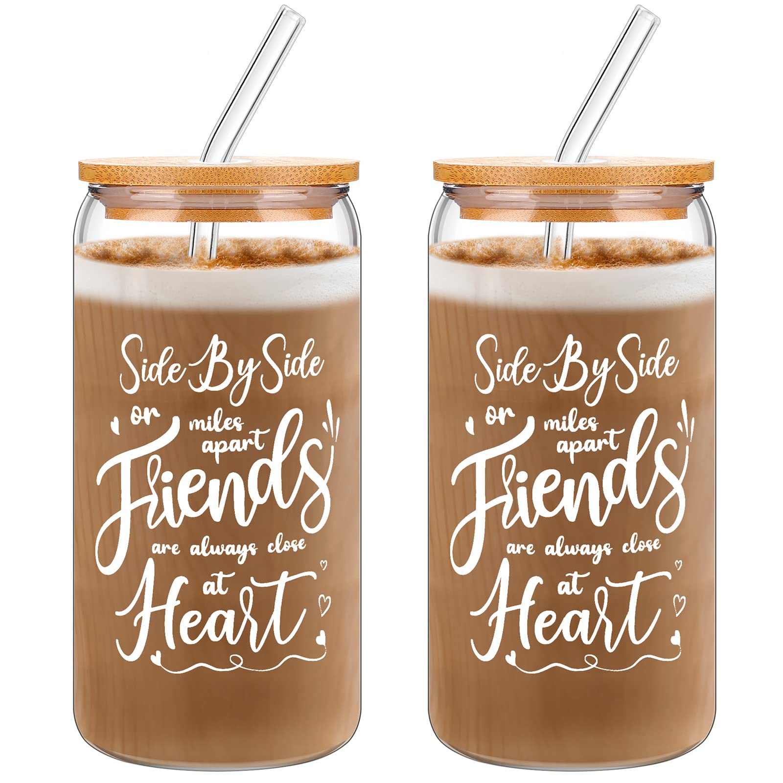 Nuenen 2 Pieces Friends Gifts Coach Gifts Chaos Coordinator Gifts for Women 16 oz Glass Coffee Tumbler Cup for Friendship Birthday Gifts Appreciation Thank You Gift Coach Sisters Coworker (Friends)