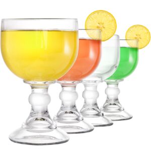 wuweot 4 pack schooner beer glasses, 21 oz stemmed margarita glass, extra large goblet shrimp cocktail beer glass, crystal clear bar glassware