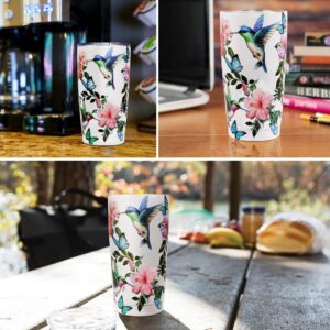 Adalore Hummingbird Gifts for Women 20oz with Lid and Straw Stainless Steel Double Wall Vacuum Insulated Hummingbird Tumbler - Hummingbird Gifts for Bird Lovers Women