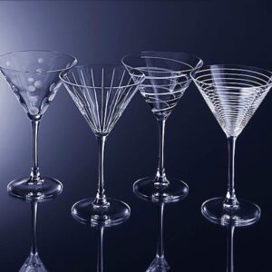 Mikasa Cheers Martini Glass Set of 4 and Double Old Fashioned Glass Set of 4