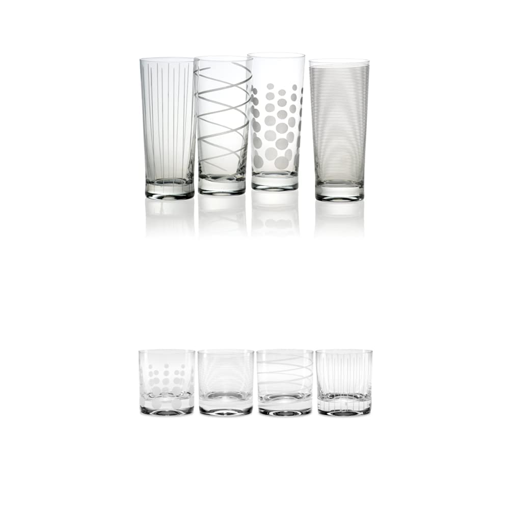 Mikasa Cheers Highball Glass, 19.75-Ounce, Set of 4, Double Old Fashioned Glass, Clear Clear, Set of 4