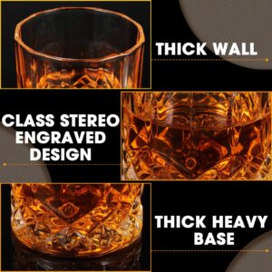 Mimorou 12 Pieces Old Fashioned Whiskey Glasses 10 oz Bourbon Glass Cocktail Glasses Rocks Glasses for Whiskey Bourbon Liquor and Cocktail Drinks Gift for Men Women Home Bar (Elegant)