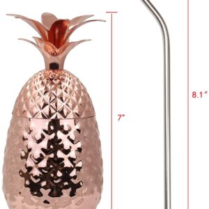 Vastigo 14 oz Pineapple Copper Plated Stainless Steel Cocktail Bar Standing Tumbler Mug Cup | Bar ware Kitchen | Drinking Party Cup