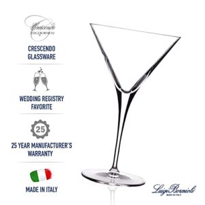 Luigi Bormioli Crescendo 10 Ounce Martini Glasses Set Of 4, Crystal SON-hyx Glass, Made In Italy.