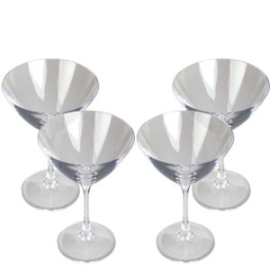 Lily's Home Unbreakable Acrylic Martini Glasses, Made of Shatterproof Plastic and Ideal for Indoor and Outdoor Use, Reusable, Crystal Clear (8.5 oz. Each, Set of 4)