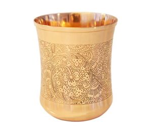 alchemade 100% pure copper mint julep tumbler cups - 12 oz derby cups with etched floral design for mint juleps, cocktails, or your favorite beverage - keeps drinks colder, longer