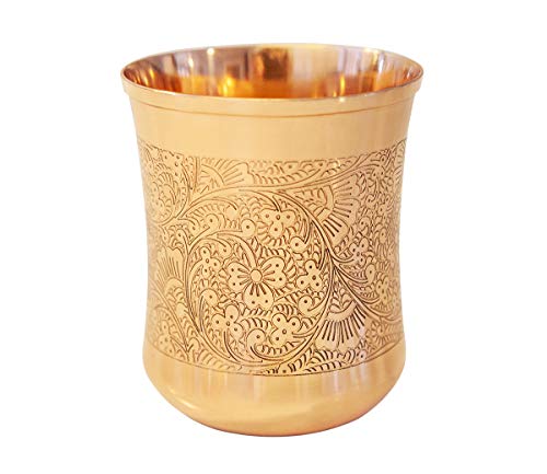 Alchemade 100% Pure Copper Mint Julep Tumbler Cups - 12 Oz Derby Cups With Etched Floral Design For Mint Juleps, Cocktails, Or Your Favorite Beverage - Keeps Drinks Colder, Longer