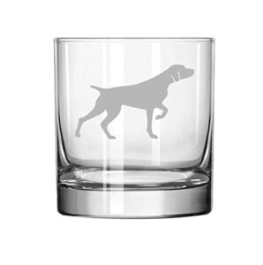 11 oz rocks whiskey highball glass german shorthaired pointer