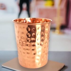 2 Activelife Hammered Design Pure Copper Tumbler Set of 4 | Drinking Water with Copper Cups | Premium Quality Copper Tumblers for Home, Office, Hotel, Travel, and Gifting - Each 10.08 Ounce