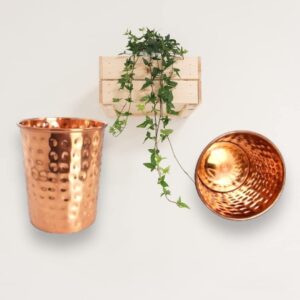 2 Activelife Hammered Design Pure Copper Tumbler Set of 4 | Drinking Water with Copper Cups | Premium Quality Copper Tumblers for Home, Office, Hotel, Travel, and Gifting - Each 10.08 Ounce