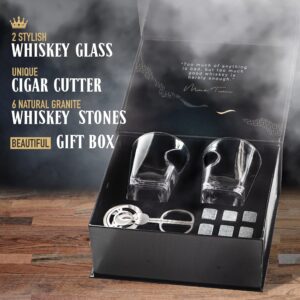 EMCOLLECTION Birthday Gifts Whiskey Glass for Men Bundle