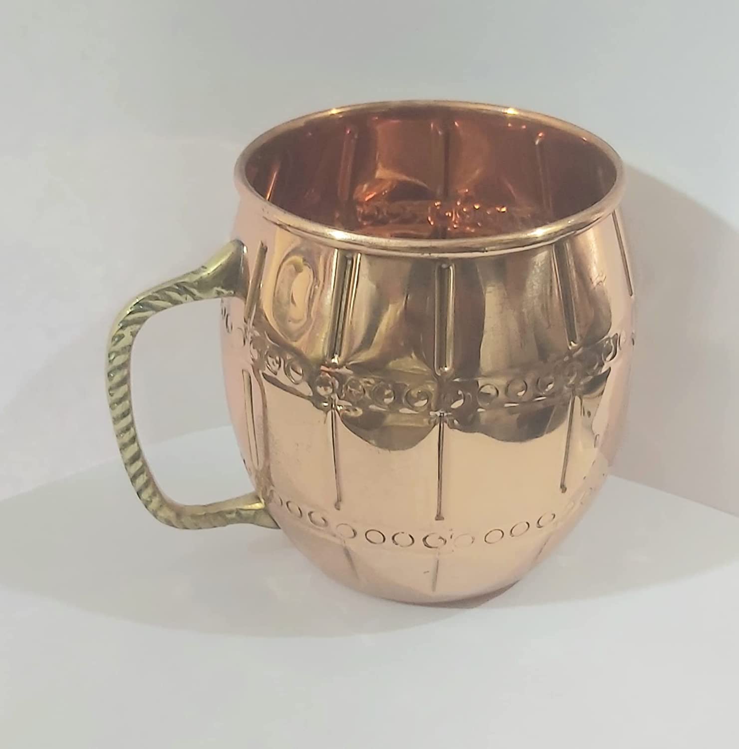 PARIJAT HANDICRAFT Copper Moscow Mule Mugs With capacity- 16 oz