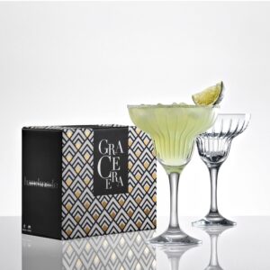 grace era margarita glasses set cocktail glasses for bar, frozen margaritas, martini, mixing cocktails, gin and tonic glasses, set of 2-10oz (set of 2)