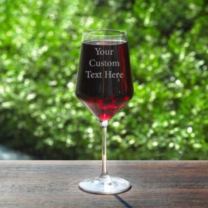 Personalized Wine Glass Engraved with Your Custom Text - Customized Gifts, Unique Birthday Gift, Bridesmaid Gift, Custom Gifts for Women or Men (18oz Crystal Wine)