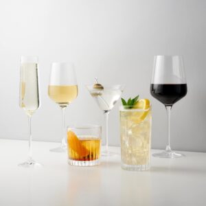 Viski Reserve Milo Crystal Highball Glasses - European Crafted Collins Glasses Set of 4-14oz Cocktail Glass for Wedding or Anniversary and Special Occasions Gift Ideas