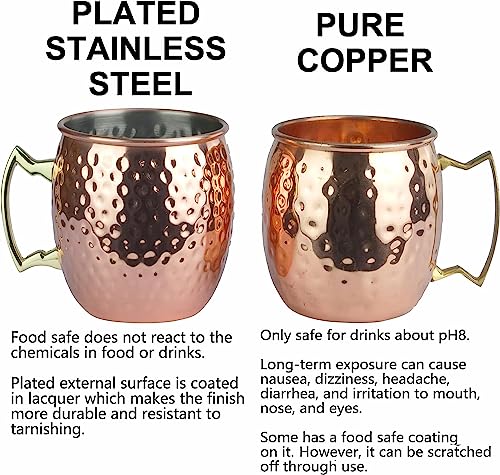 Arora Moscow Mule Mug, Set of 4 Black Hammered, Durable for Home Dining, Max Capacity 20oz, 3.7" D x 3.9" H (6014506)