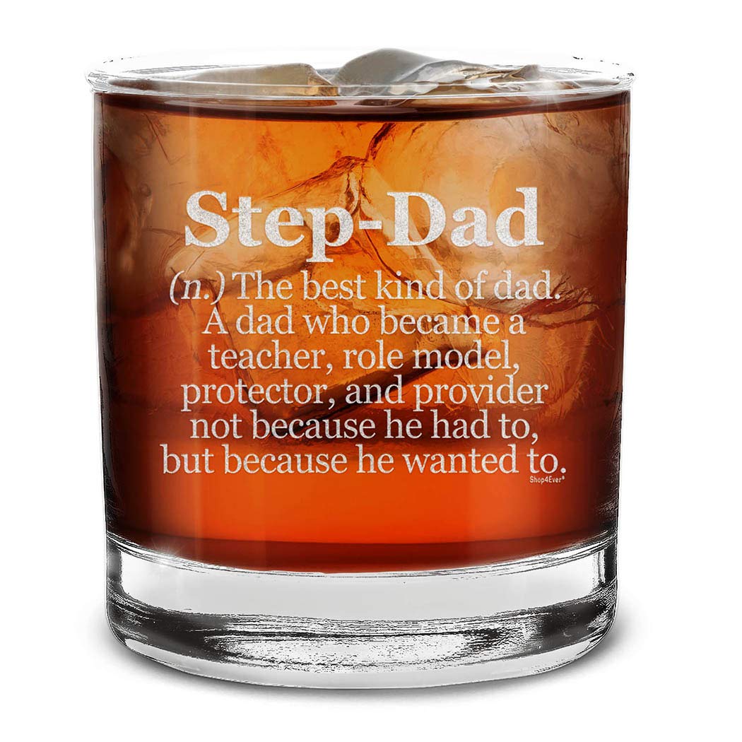 shop4ever® Step-Dad Definition Engraved Whiskey Glass Father's Day Gift for Stepdad 11 oz.