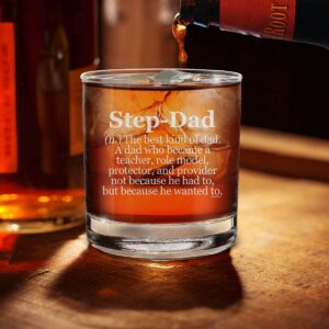 shop4ever® Step-Dad Definition Engraved Whiskey Glass Father's Day Gift for Stepdad 11 oz.