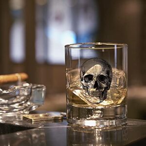 AGMdesign Skeleton Skull Whiskey Glass, Halloween Whiskey Glass, Fathers Day Gift for Men, Husband, Dad, Brother, Best Friend