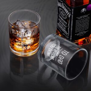 Dad Gift - To Dad From The Reasons You Drink Whiskey Glass, Funny Father Rock Glass for Men Father Dad New Dad Grandpa Husband, Unique Gift Idea for Christmas Father’s Day Birthday, 10 Oz