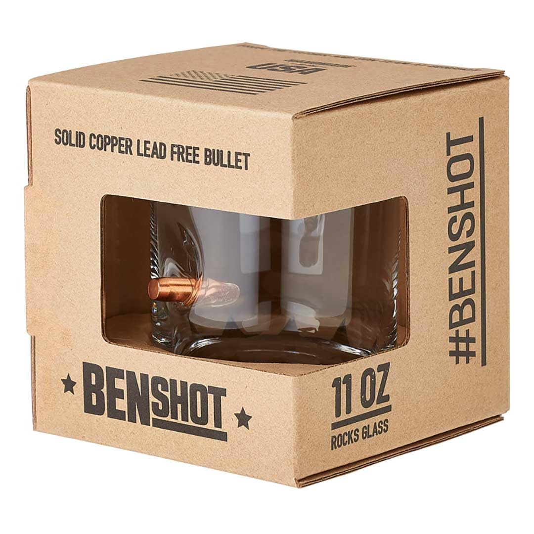 BenShot 'Merica Rocks Glass with Real .308 Bullet - 11oz | Made in the USA [Set of 2]