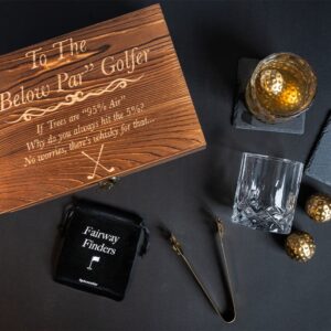 GreenCor Funny Birthday Golf Gifts for Men - Him | Husband | Friend - Whiskey Glass Set Engraved ‘To The “Below Par” Golfer”’ Gifts for Birthday - Christmas - Friend - Bachelors Party - Anniversary