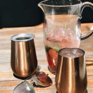 Outset, 2 Count (Pack of 1), Copper Double Wall Drink Tumbler