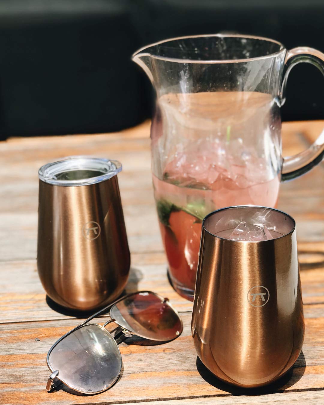 Outset, 2 Count (Pack of 1), Copper Double Wall Drink Tumbler