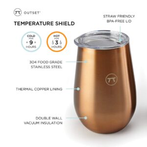 Outset, 2 Count (Pack of 1), Copper Double Wall Drink Tumbler