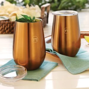 Outset, 2 Count (Pack of 1), Copper Double Wall Drink Tumbler