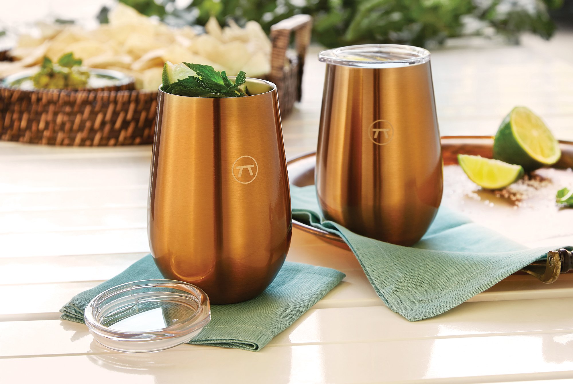 Outset, 2 Count (Pack of 1), Copper Double Wall Drink Tumbler