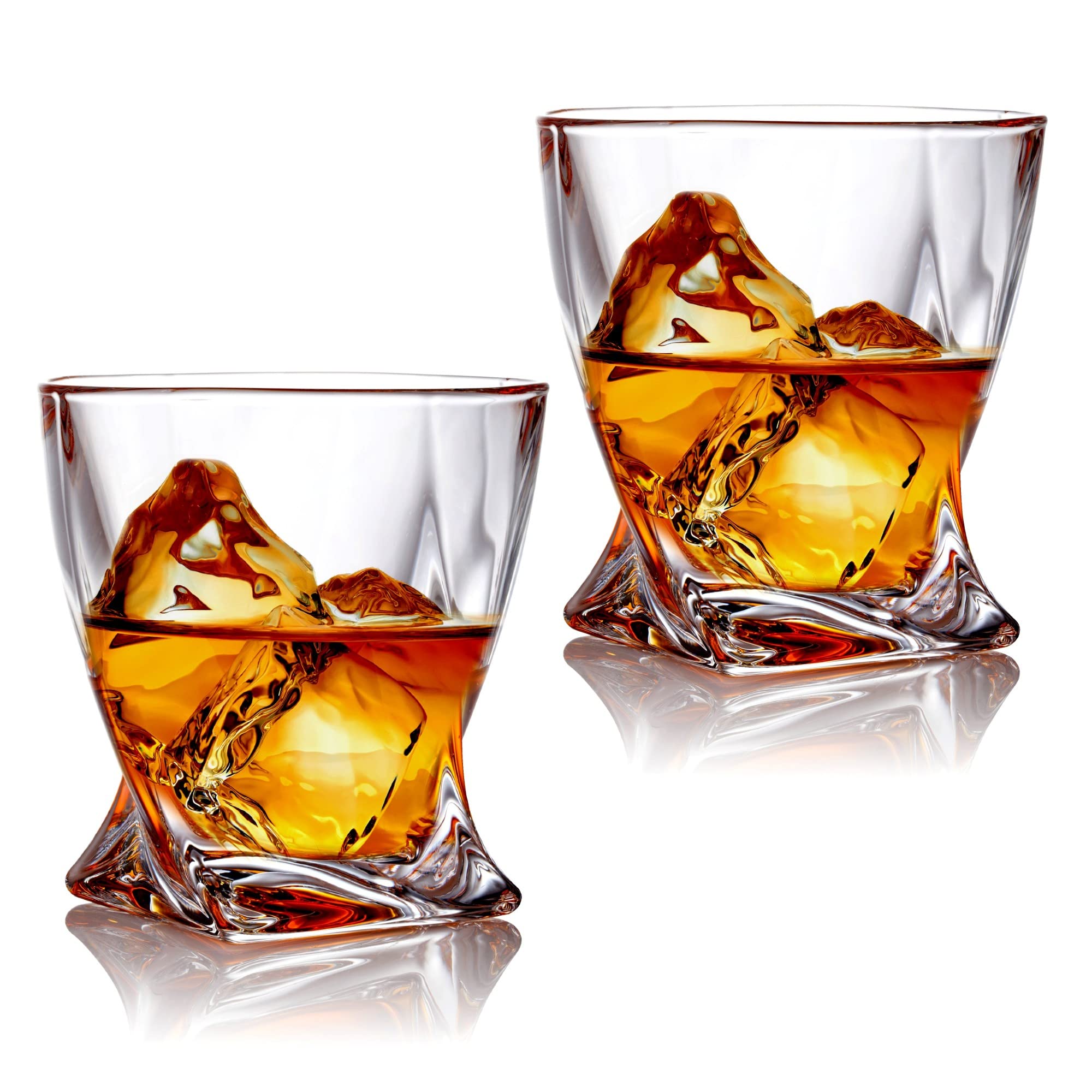 Bezrat Whiskey Glasses Set of 6 - Multi Style shot glasses - 10 oz scotch glasses - Rocks glasses Barware For Scotch, Bourbon, Liquor and Cocktail Drinks, Bourbon gifts for Men